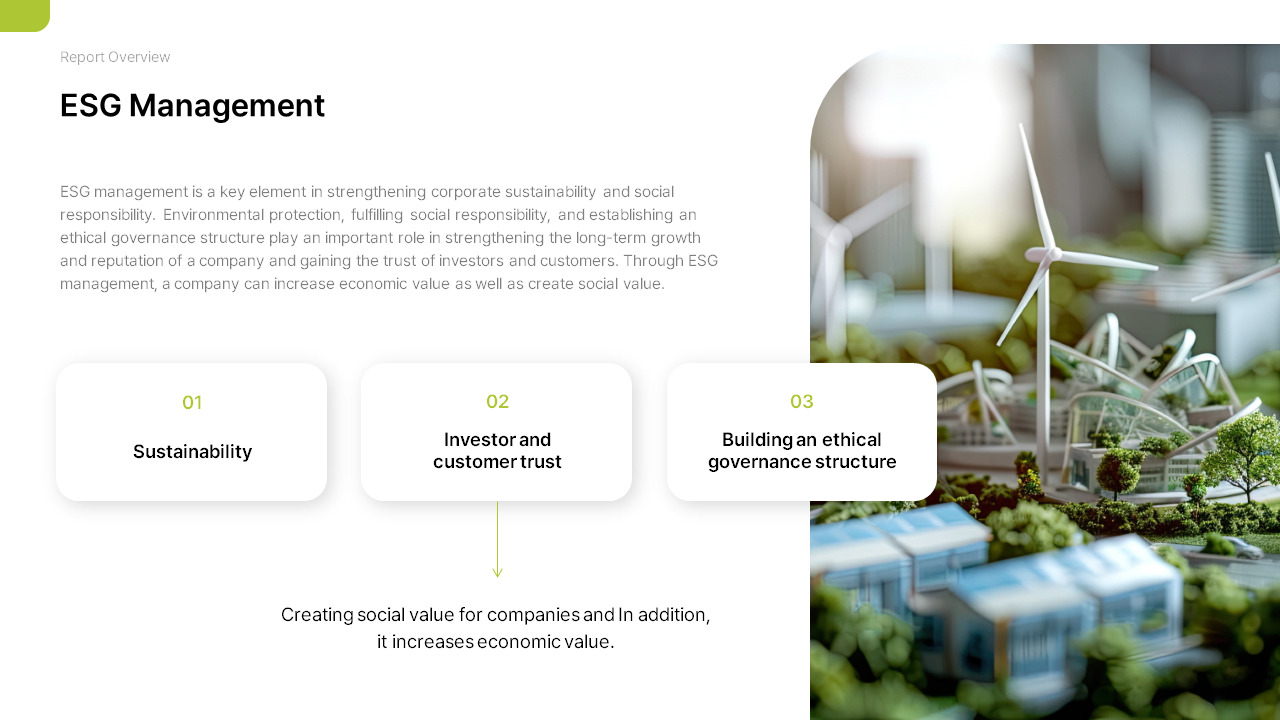 Annual ESG Business Report template ppt gratis