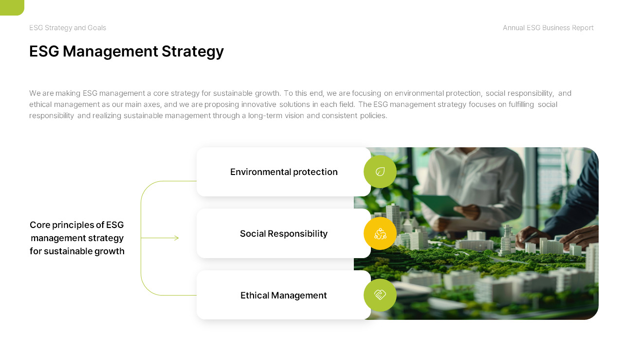 Annual ESG Business Report PowerPoint Template – Sustainable Forest ...