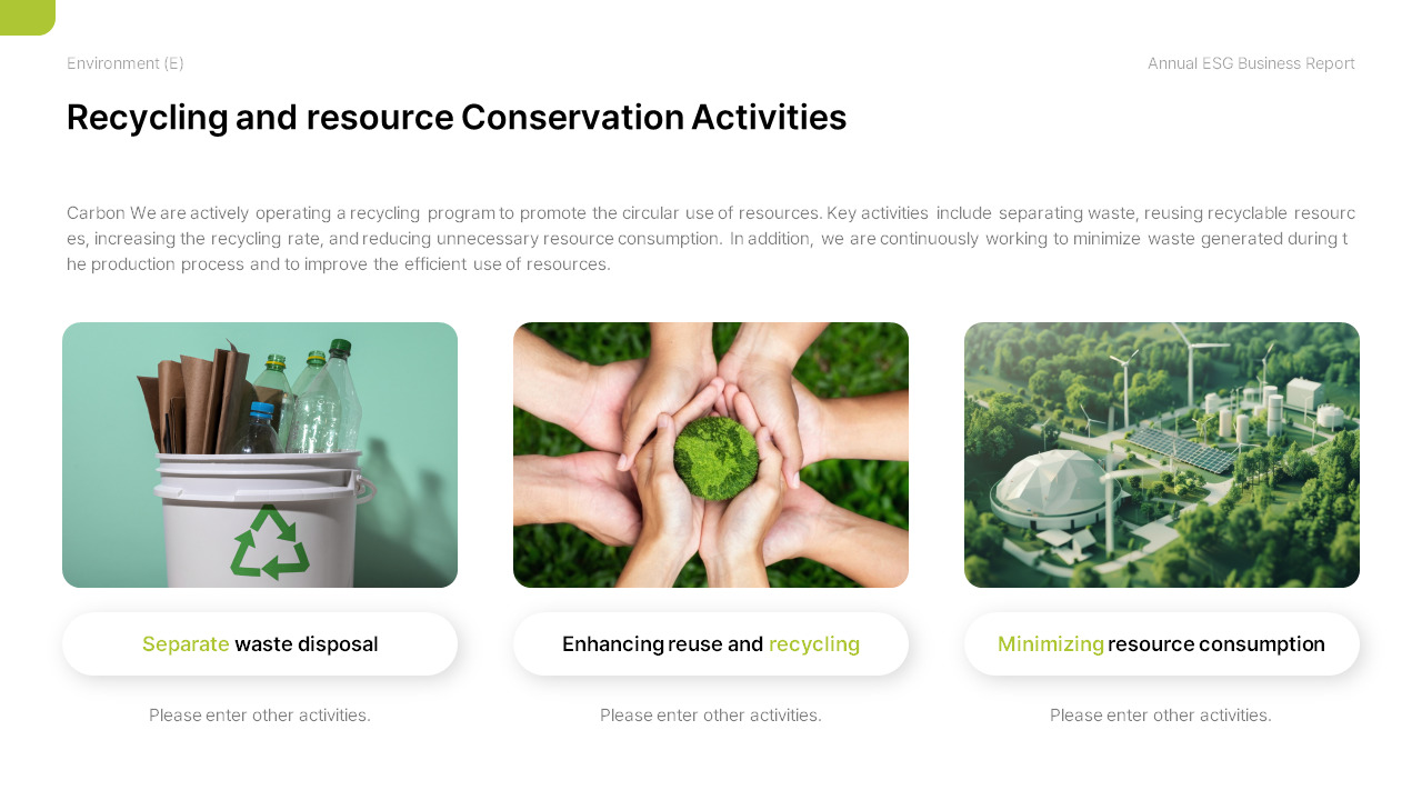 Annual ESG Business Report template ppt gratis