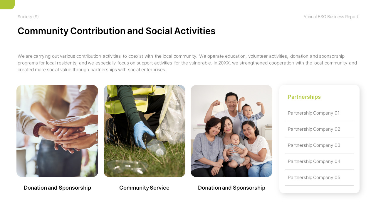 Annual ESG Business Report template ppt gratis
