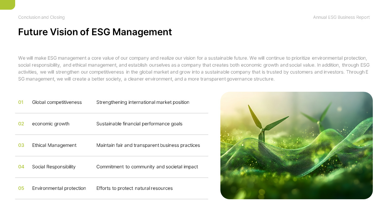 Annual ESG Business Report PowerPoint Template – Sustainable Forest ...