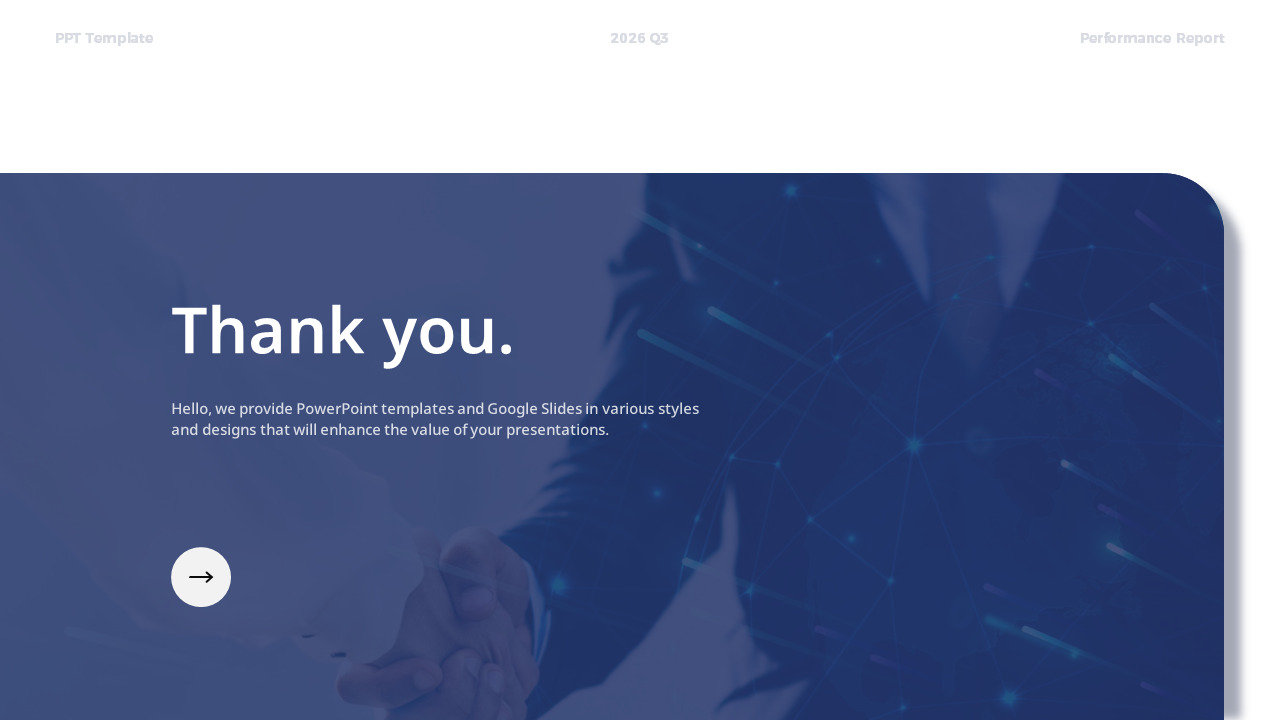 Q3 2026 Business Results PowerPoint Template – Clean Blue Quarterly ...
