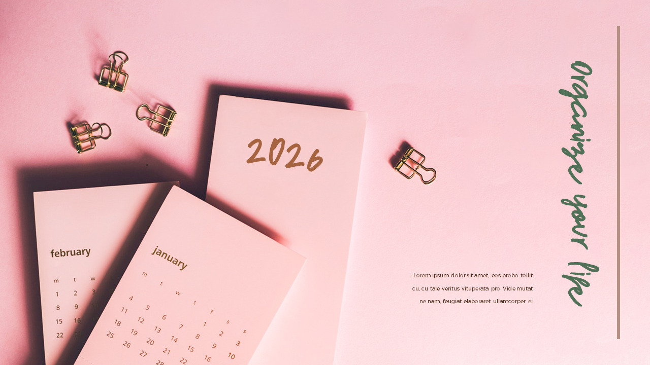 2026 Calendars & Planners Google Slides Themes for Presentations|Lifestyle