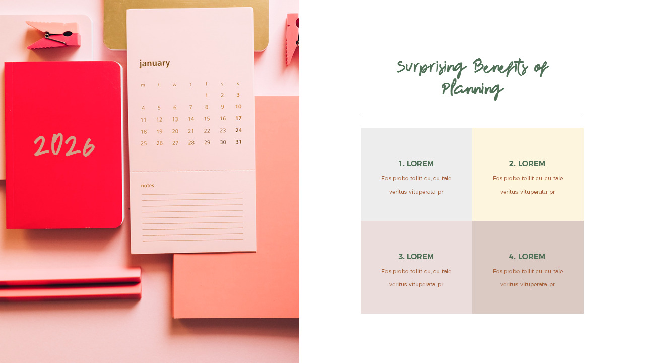 2026 Calendars & Planners Google Slides Themes for Presentations|Lifestyle