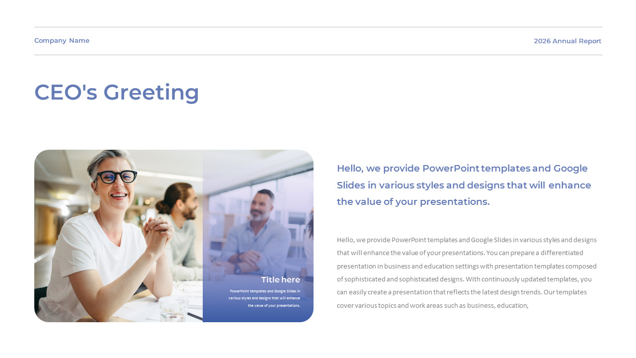 2026 Annual Business Report Google Presentation Templates