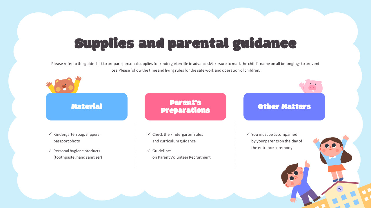 Kindergarten Orientation Schedule PowerPoint Template Business Canvas ...