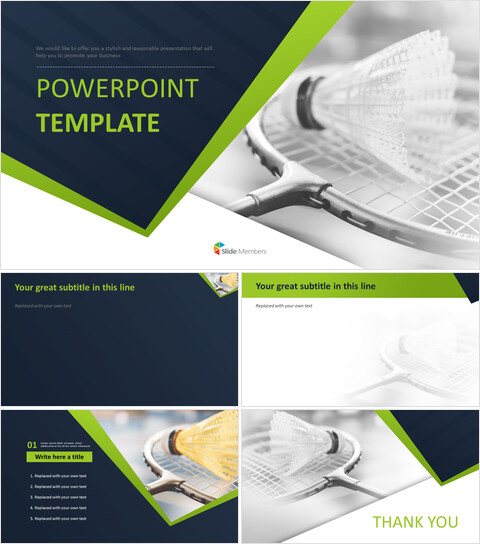 Badminton - PowerPoint Template Free Download