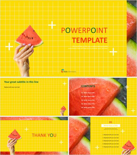 Free Google Slides Template Design - Watermelon Illustrator