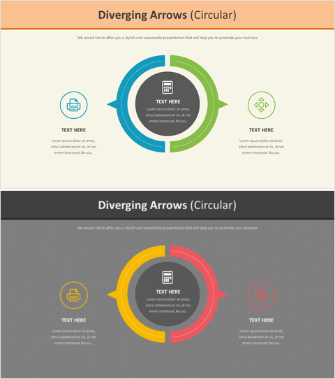 Diverging Arrows Diagram (Click)