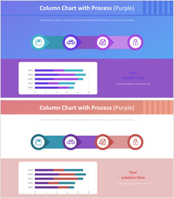 Half Donut Chart and Bar Chart (Dark Purple)