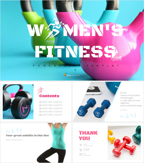 WOMEN'S FITNESS Simple PowerPoint Templates