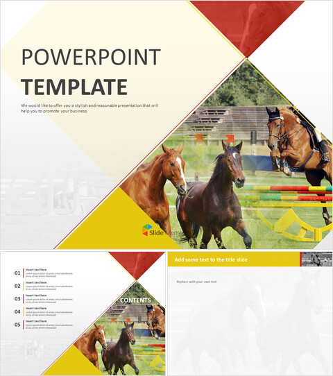 A Horse and Horse-riding - Free Powerpoint Templates Design