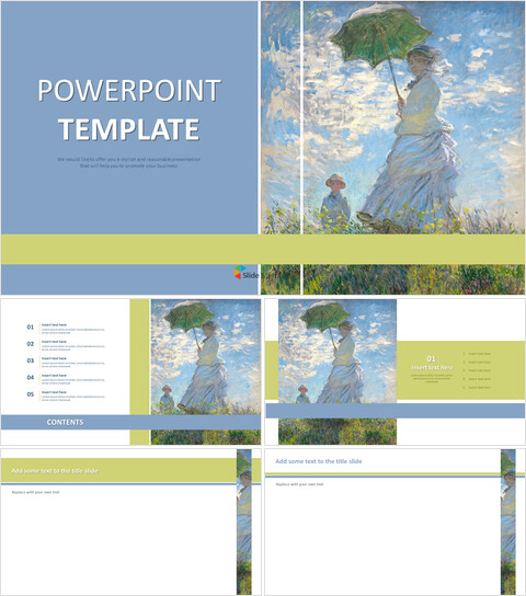 Claude Monet "Woman With a Parasol" - Free Powerpoint Template
