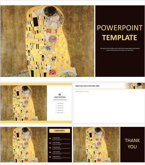 Gustav Klimt "The Kiss" - Free PPT Template