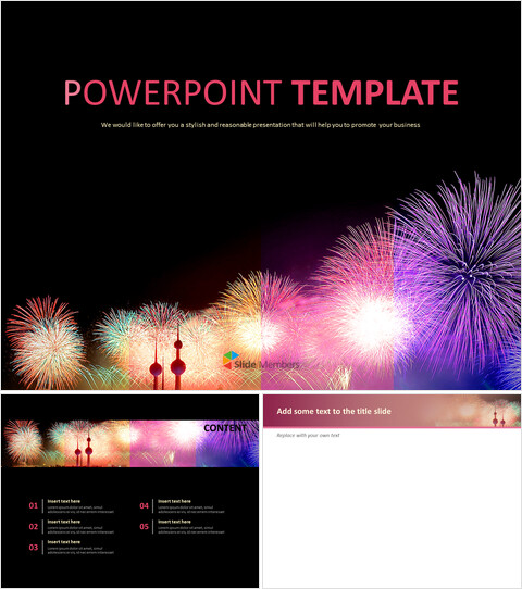 Free Keynote Template - Fireworks Festival