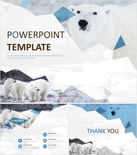 Glacier and Polar Bears - Free PPT Template
