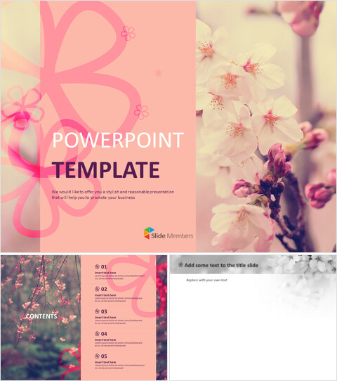 Free Google Slides - Pink Cherry Blossoms