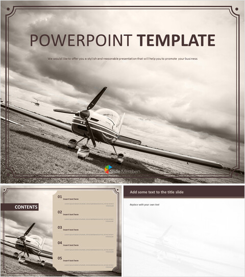 Light Aircraft - Free Powerpoint Templates Design